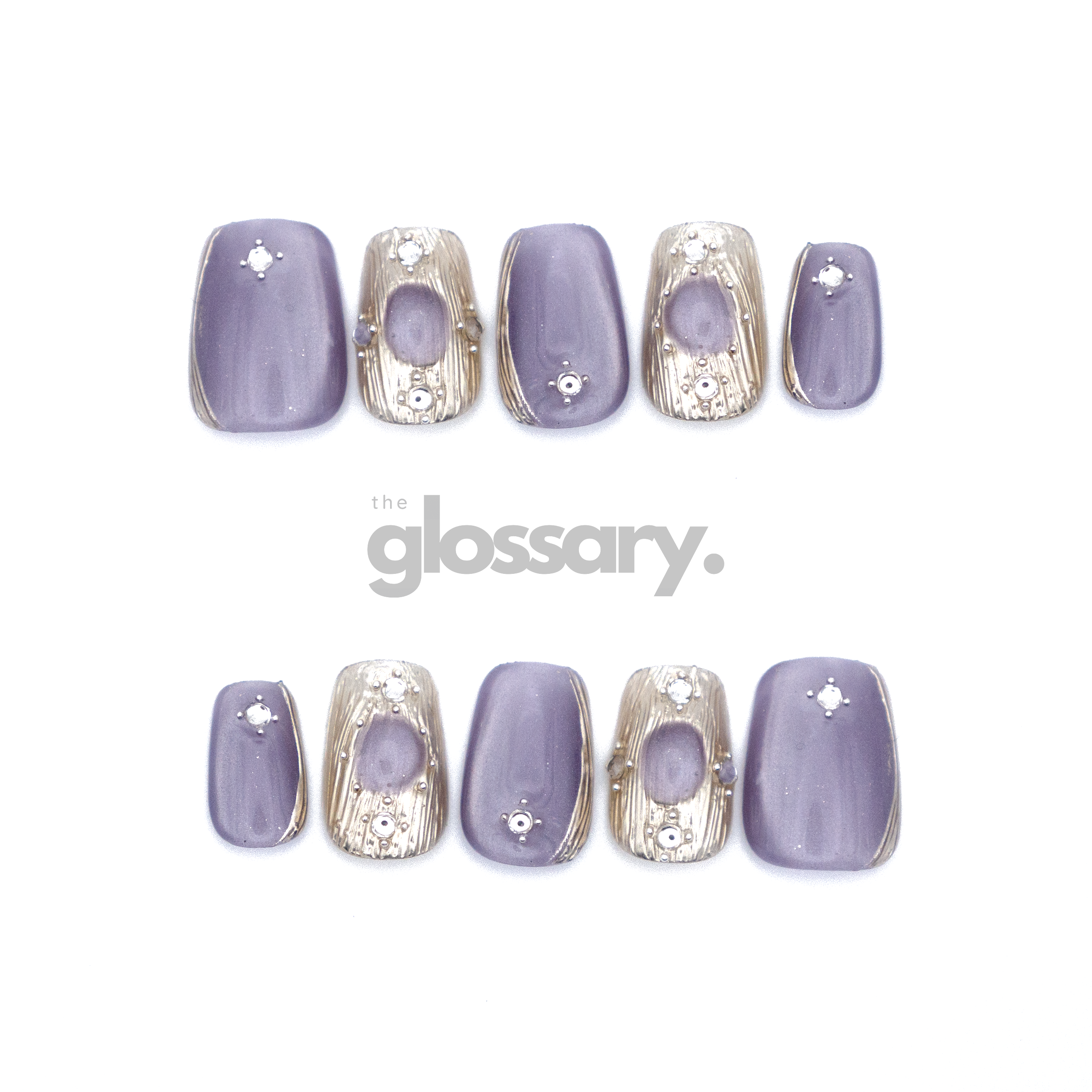 The Glossary Buccellati Cat Eye Handmade 3D Reusable Press-On Acrylic Nails