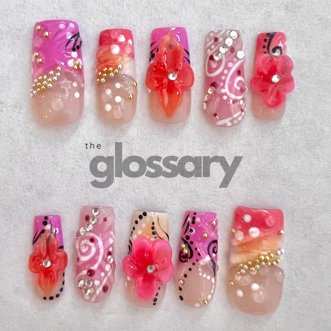 The Glossary Handmade Reusable Custom-Sized Acrylic Press-On Nails